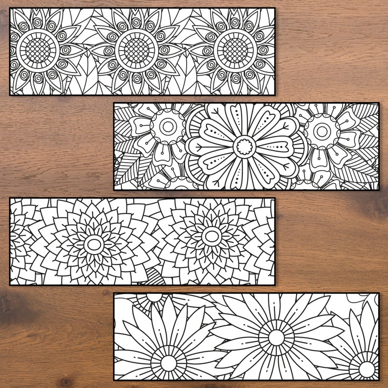 Floral Bookmark, Mandala Coloring Pages, Stocking Stuffers for College ...