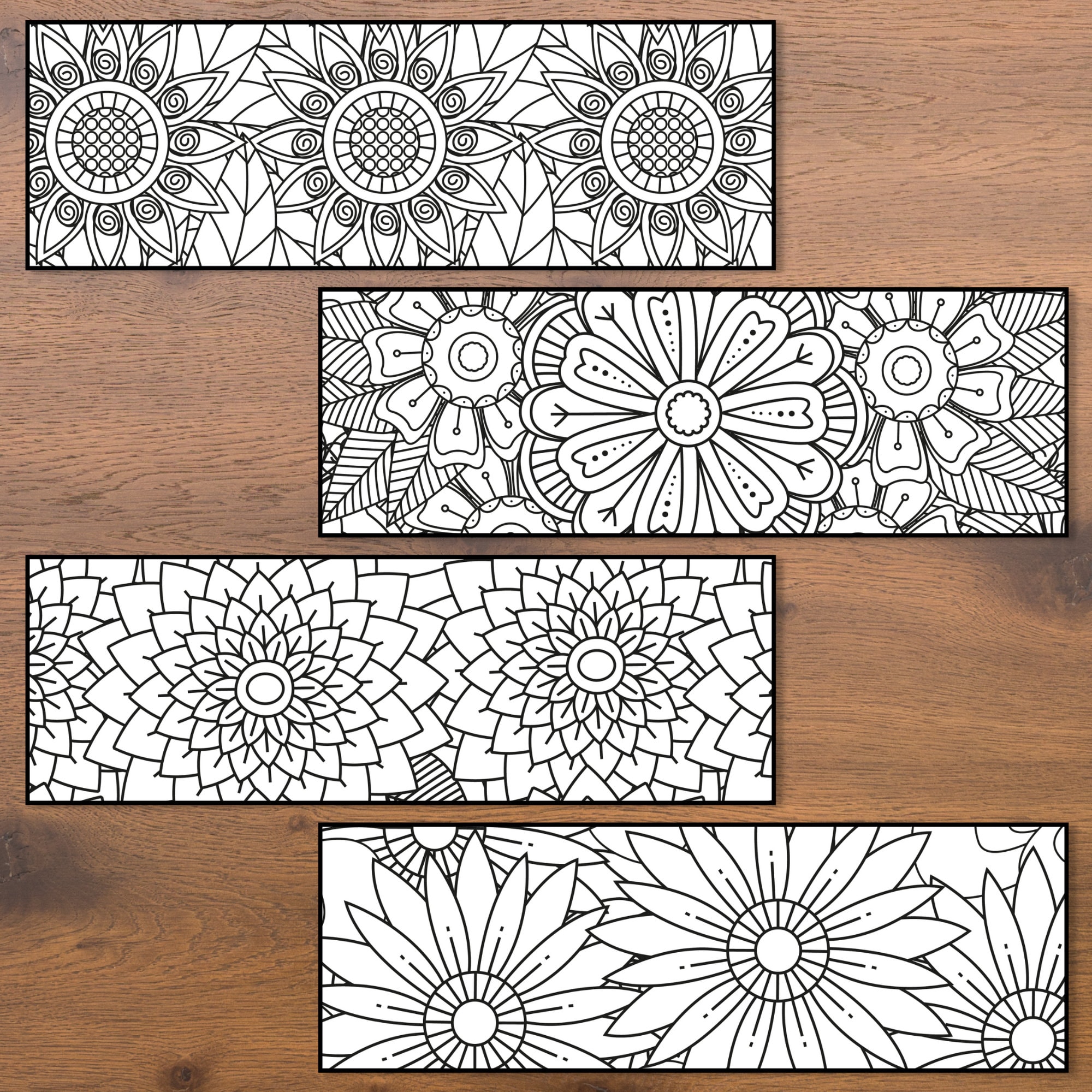 Floral Bookmark, Mandala Coloring Pages, Stocking Stuffers for College ...
