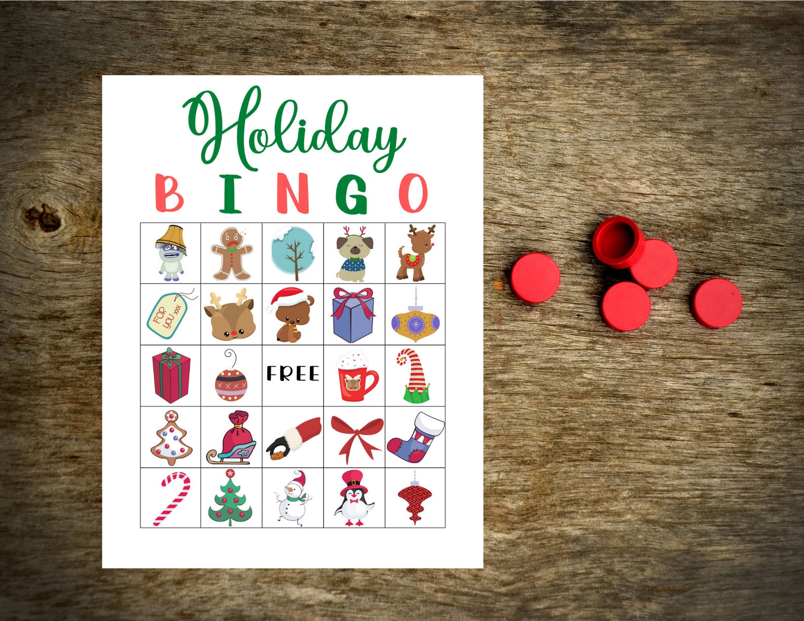 Holiday Bingo Cards Printable, Classroom Games, Printable Holiday Games ...