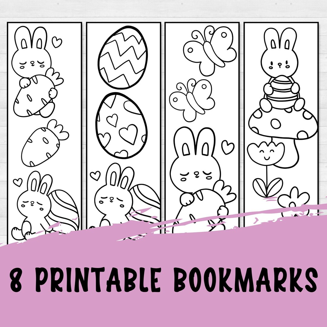 Bunny Bookmark, Easter Basket Fillers, Egg Coloring Pages Printables ...