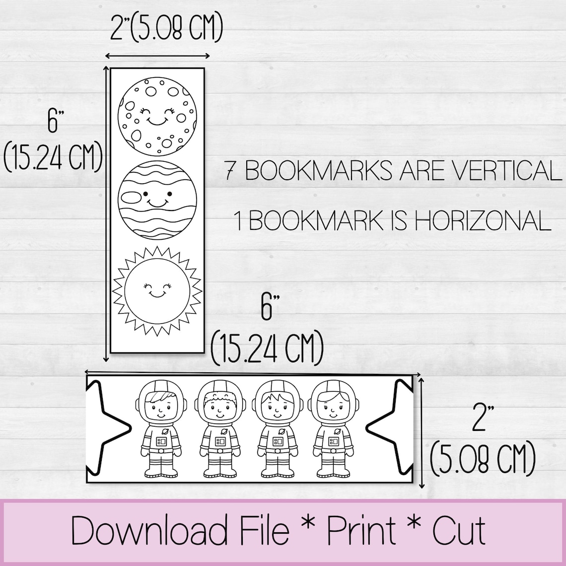 Astronaut Coloring Page, Bookmarks to Color, Space Gifts for Kids ...