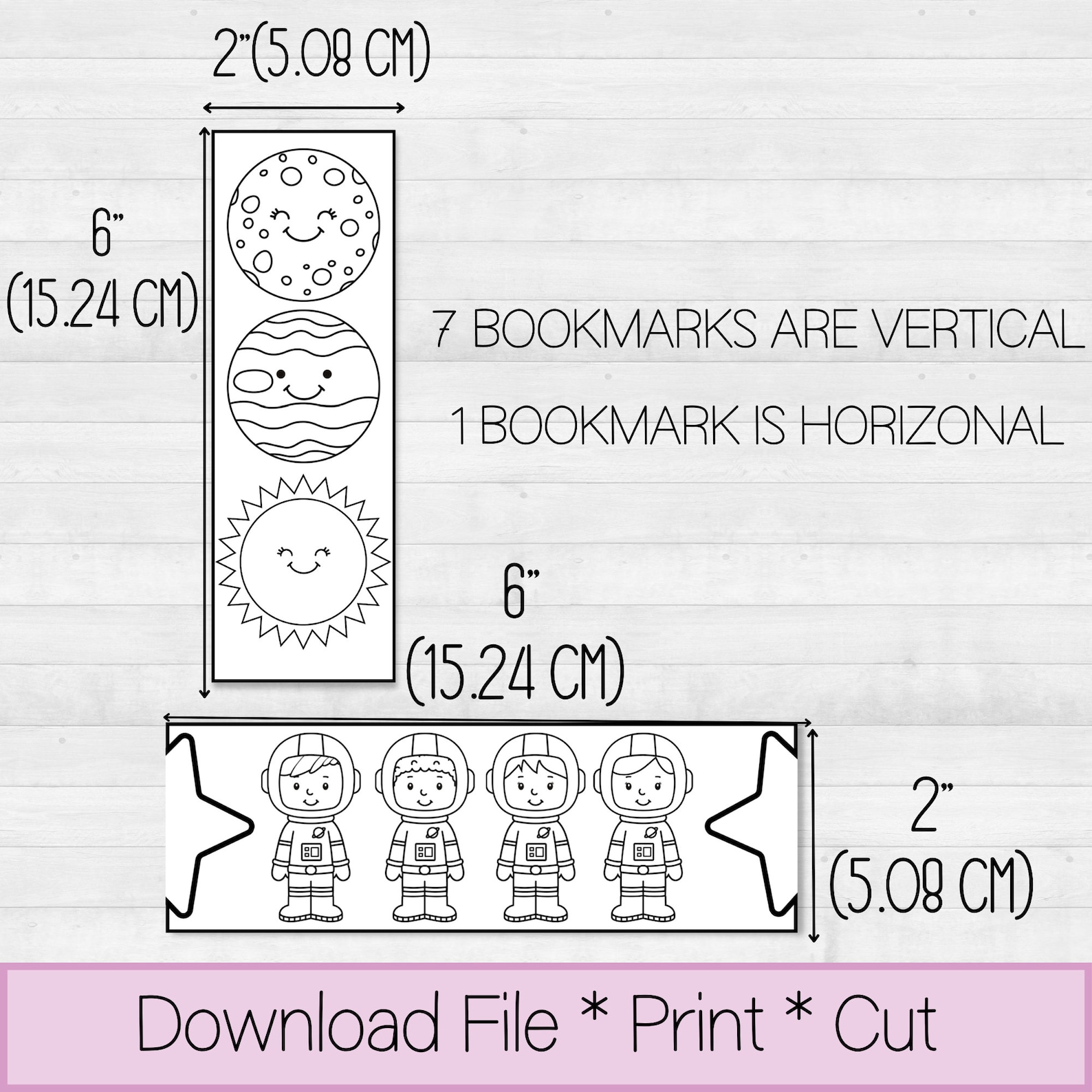 Astronaut Coloring Page, Bookmarks to Color, Space Gifts for Kids ...