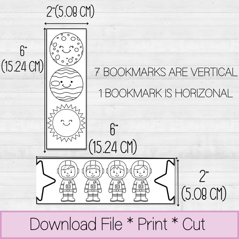 Astronaut Coloring Page, Bookmarks to Color, Space Gifts for Kids ...