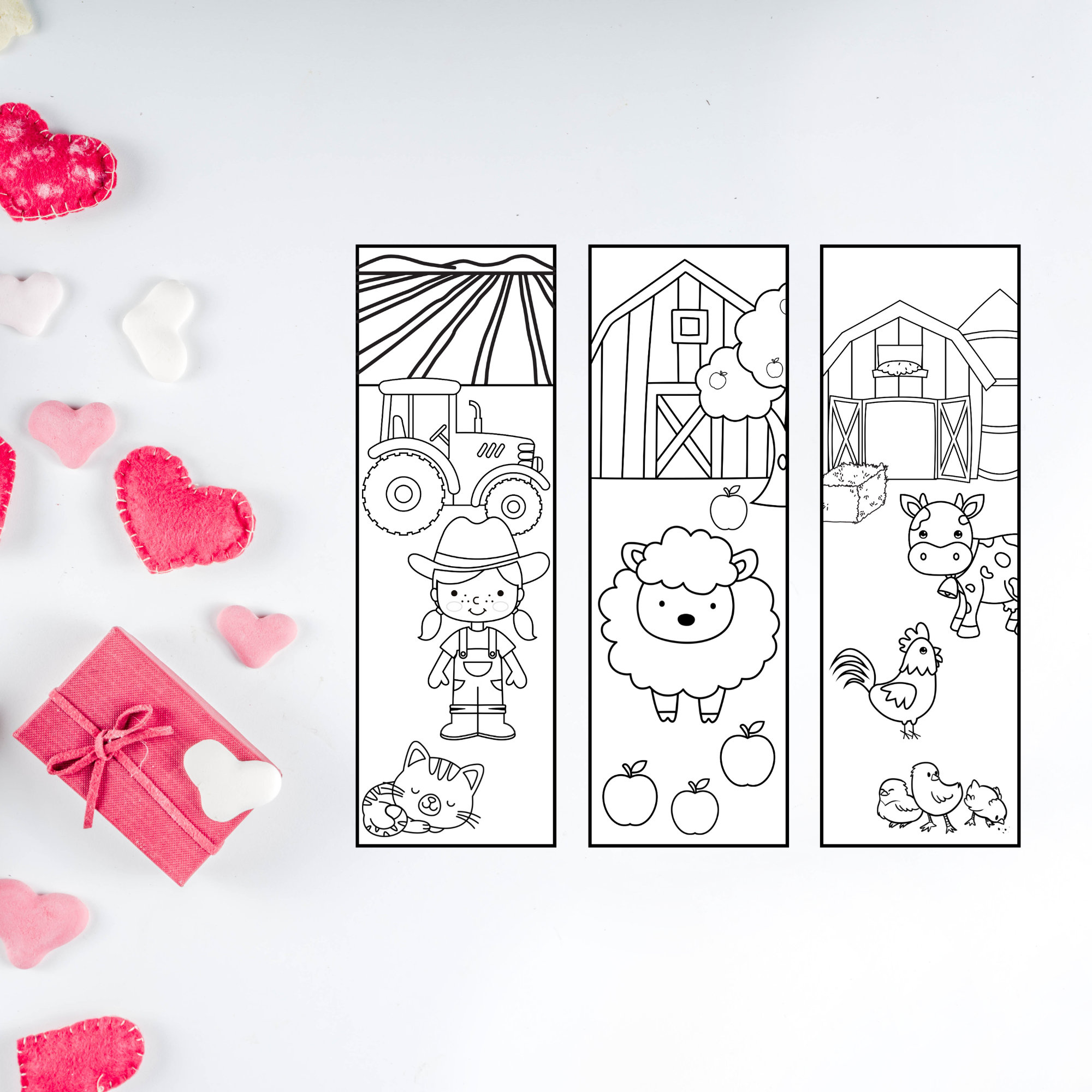 Tractor Bookmarks to Color, Farm Party Favors, Barnyard Party Supplies ...