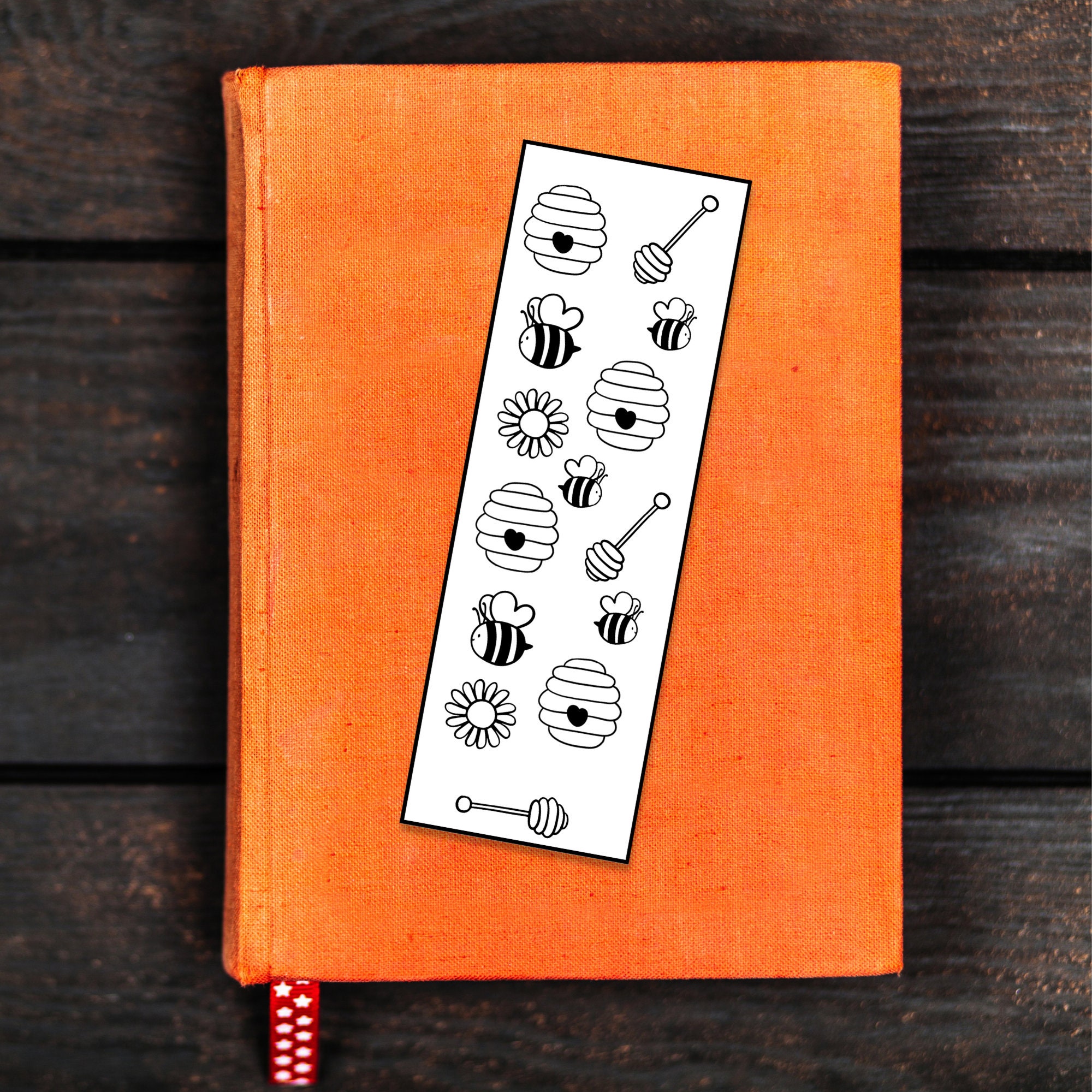 Bee Bookmarks to Color, Bee Lover Gift, Gnome Lover Gift, Honey Party ...