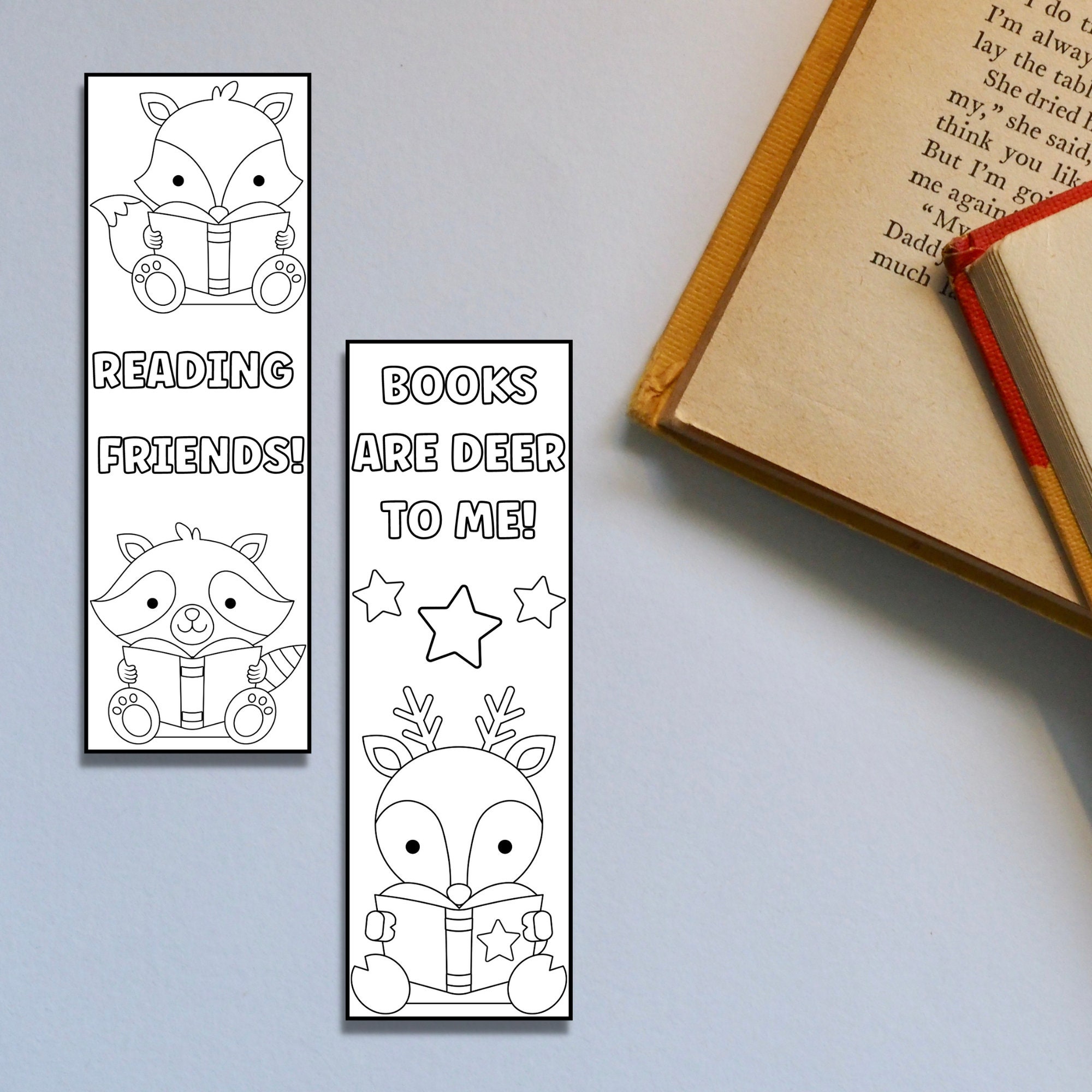 Woodland Animal Coloring Pages, Bookmarks to Color, Reading Rewards ...