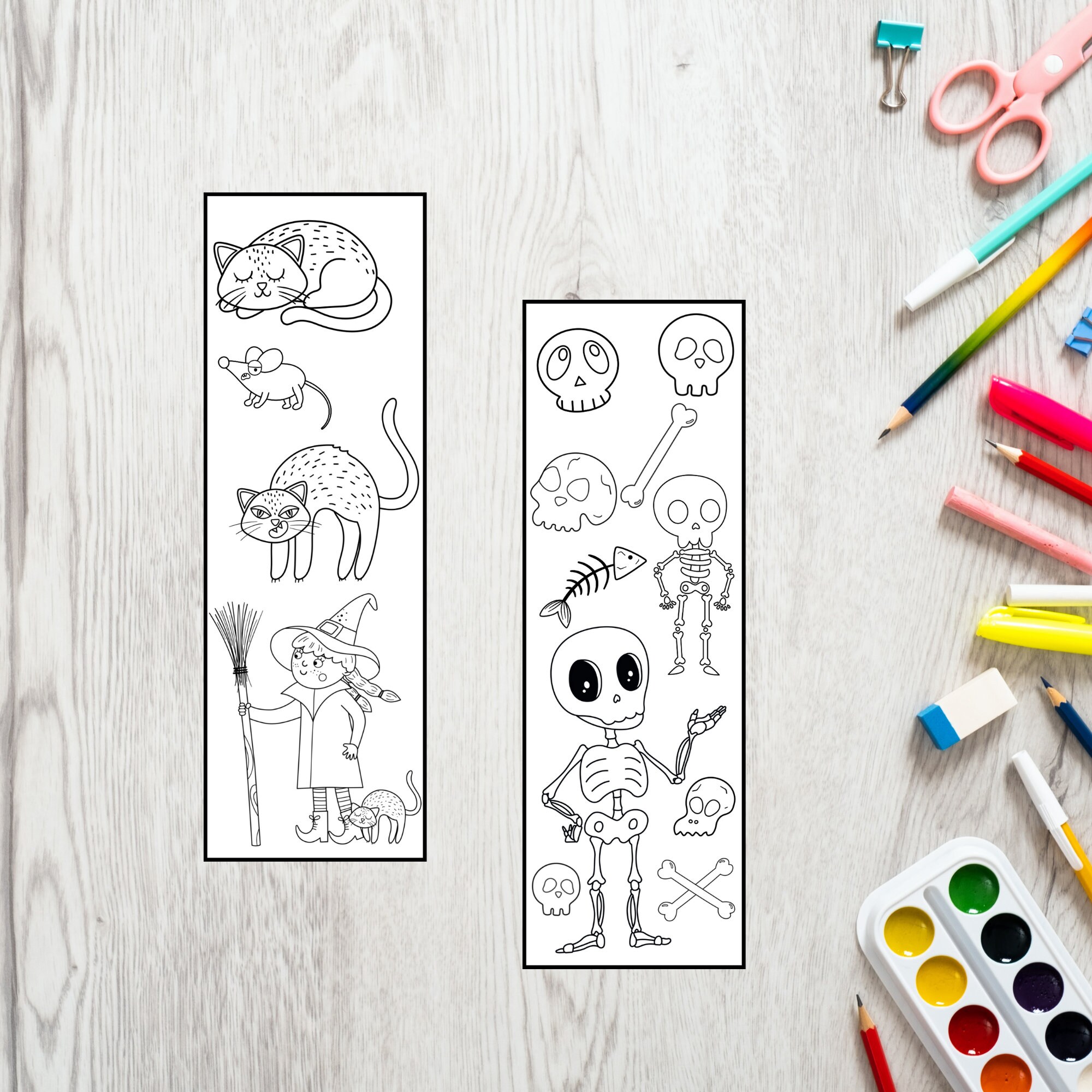 Halloween Bookmarks Coloring, Coloring Pages Download, Printable ...