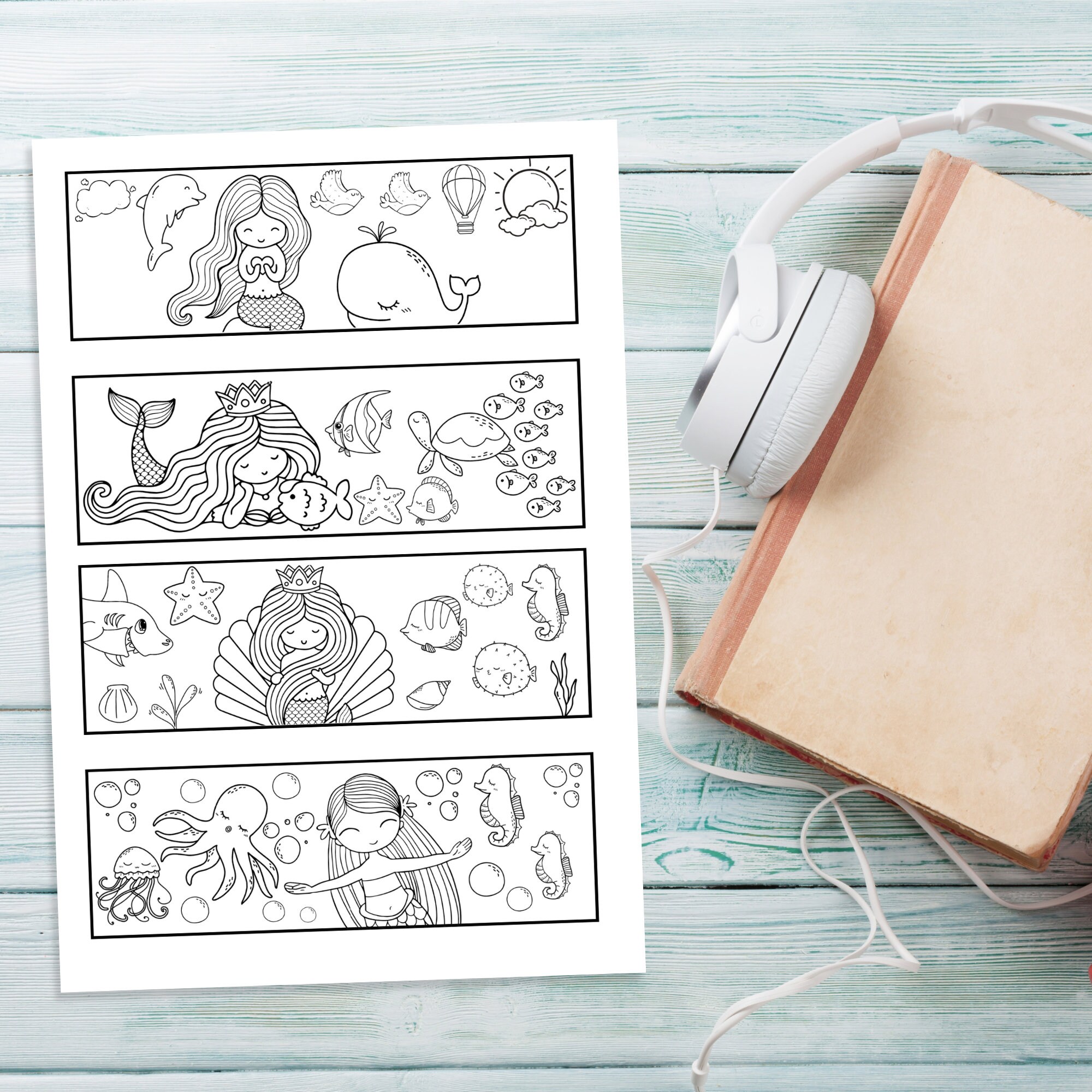 Color Your Own Bookmarks, Mermaid Party Favors, Reading Rewards ...