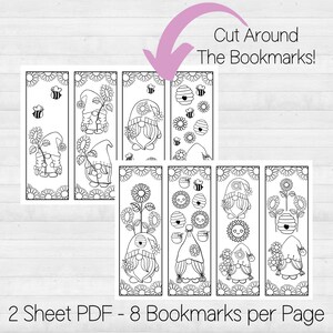 Sunflower Gnome, Bookmarks to Color, Gifts for Gnome Lover, Under 5 ...