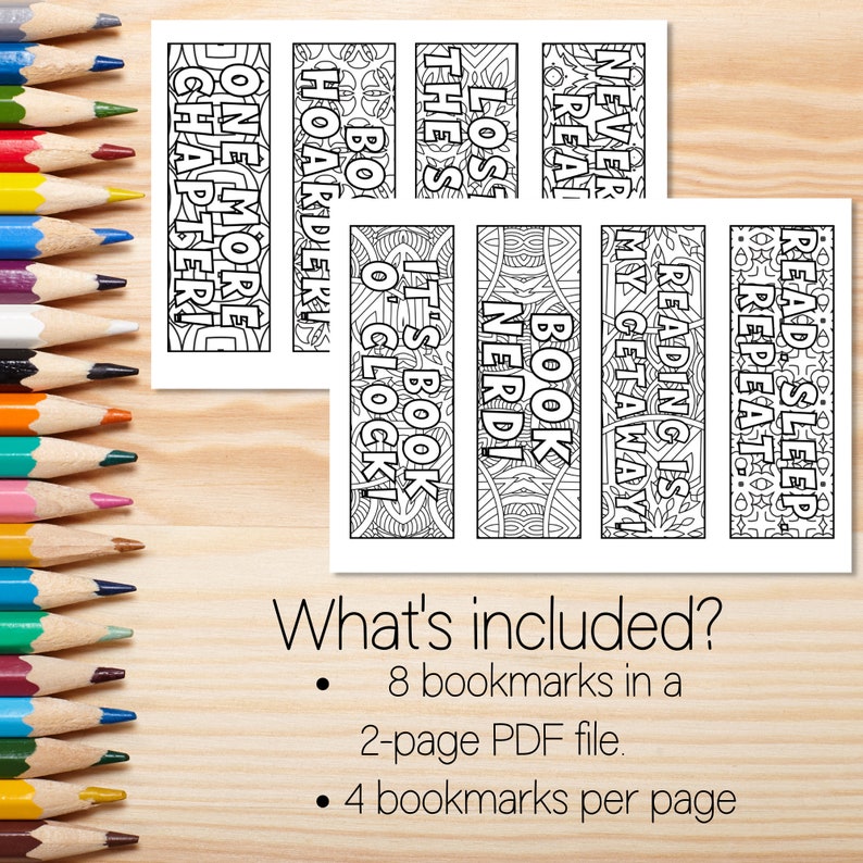 Zentangle Bookmark, Bookmarks to Color, Book Club Gift Ideas, Reading ...