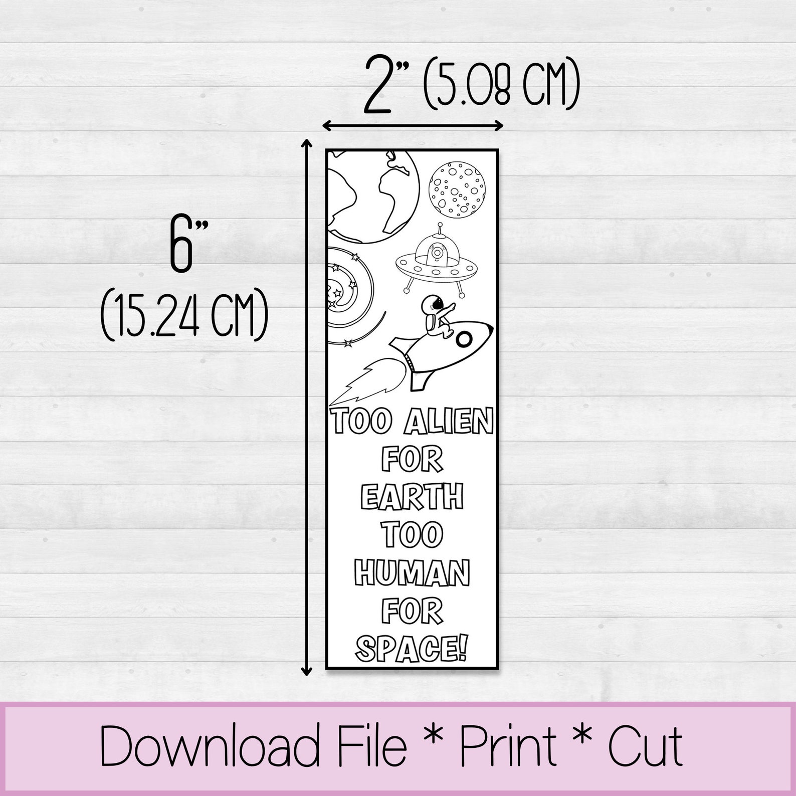 Alien Party Favors, Bookmarks to Color for Kids, UFO Gifts, Unique ...