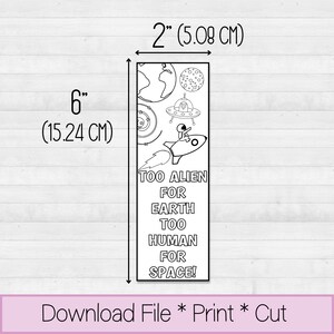 Alien Party Favors, Bookmarks to Color for Kids, UFO Gifts, Unique ...