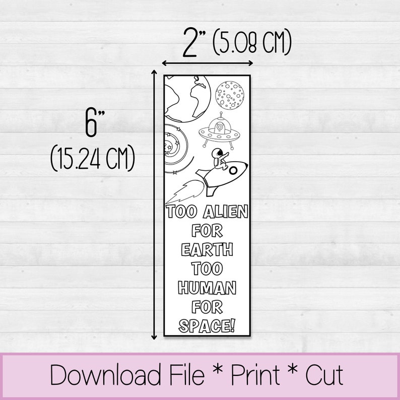 Alien Party Favors, Bookmarks to Color for Kids, UFO Gifts, Unique ...