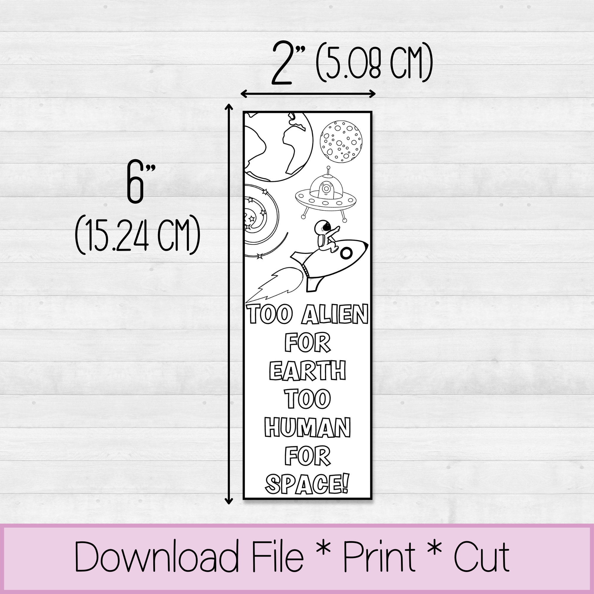 Alien Party Favors, Bookmarks to Color for Kids, UFO Gifts, Unique ...