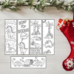 Dinosaur Bookmark Printable, Dinosaur Gifts for Kids, Bookmarks for ...