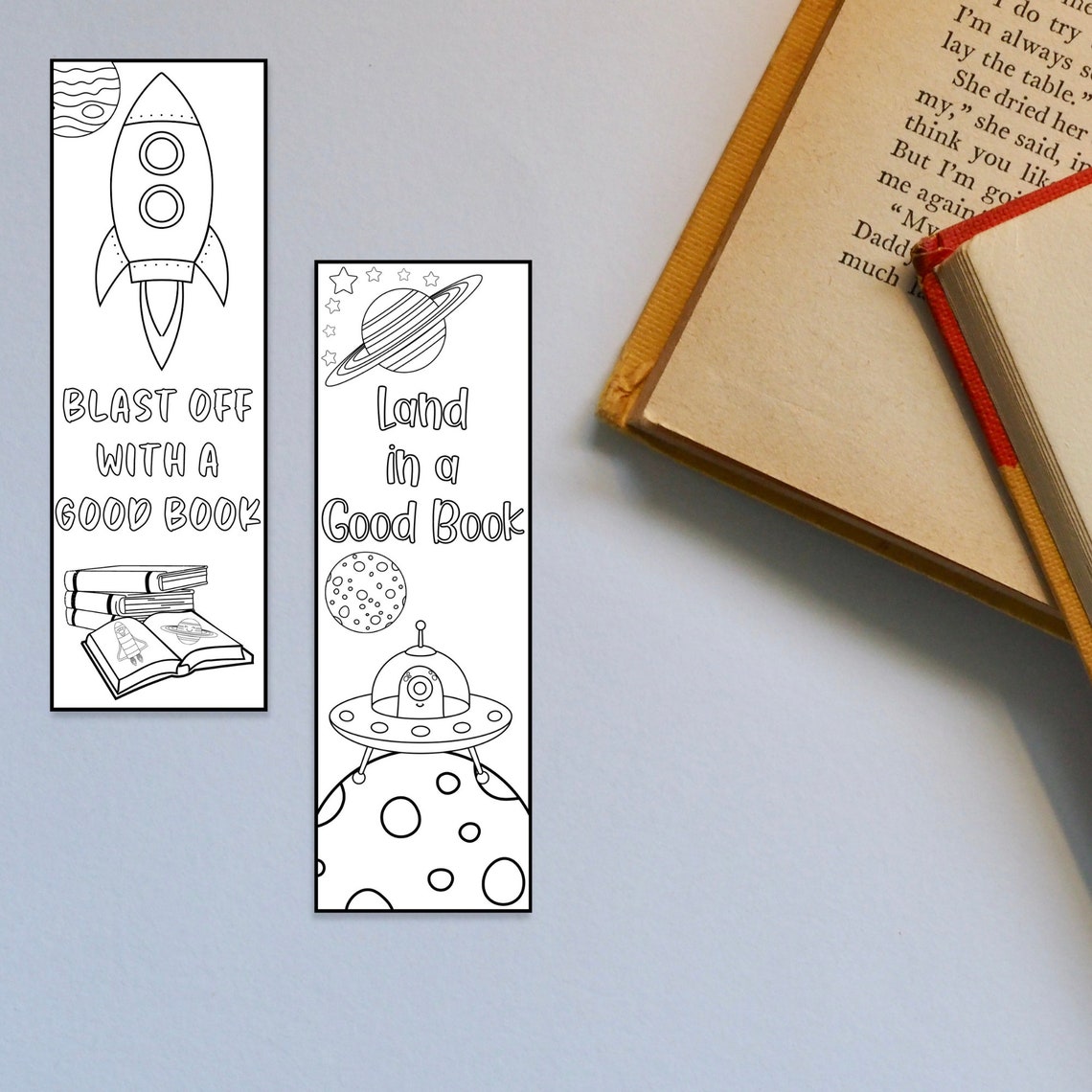 Astronaut Coloring Page, Bookmarks to Color, Space Gifts for Kids ...