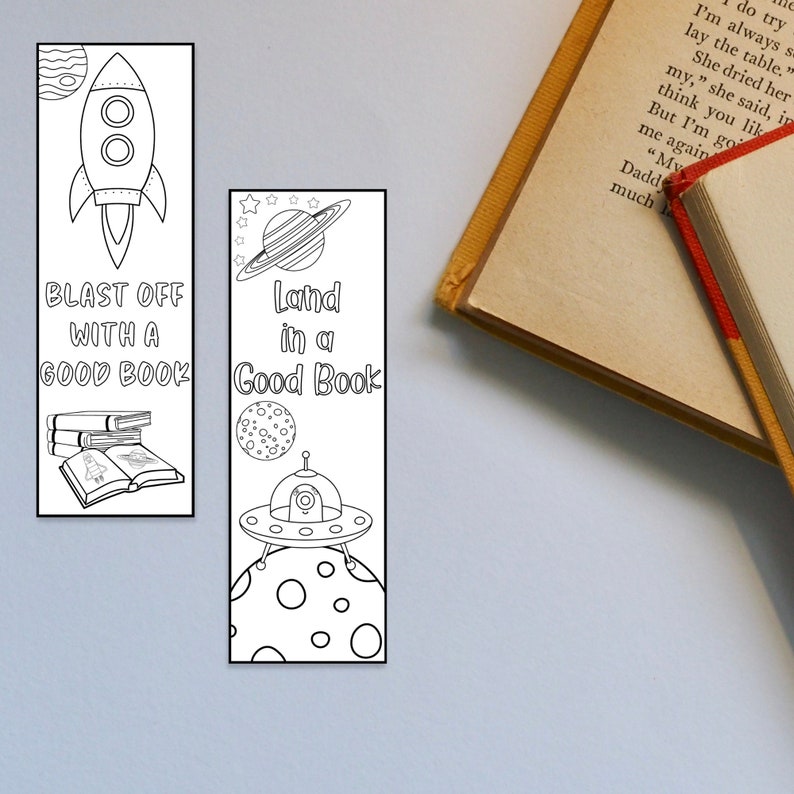 Astronaut Coloring Page, Bookmarks to Color, Space Gifts for Kids ...