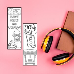 Fire Safety Printable, Fireman Party Favors, Bookmarks to Color ...