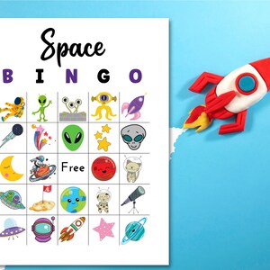 Space Bingo Cards Printable, Birthday Bingo for Kids, Space Birthday ...