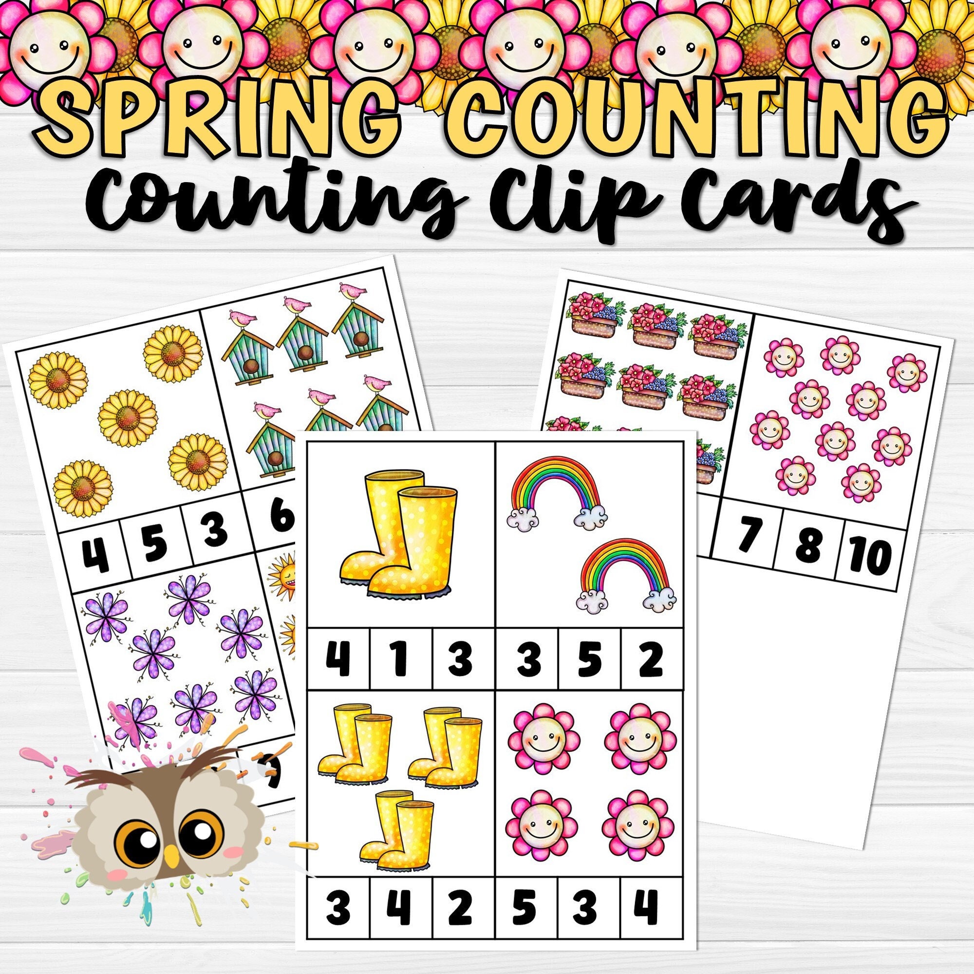 Counting Clip Cards, Homeschool Math, Flashcards, Printable Learning ...