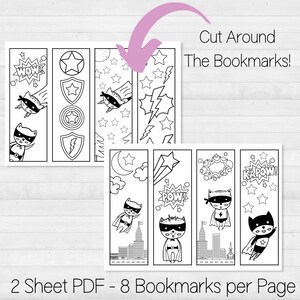 Bookmarks to Color, Superhero Party Favors, Cat Lover Gifts, Reading ...