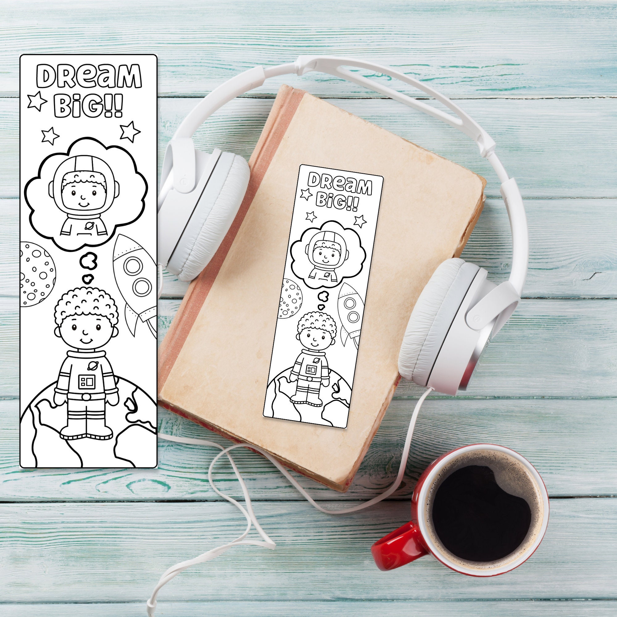 Space Bookmark, Printable Bookmarks for Kids, Space Party Favors ...