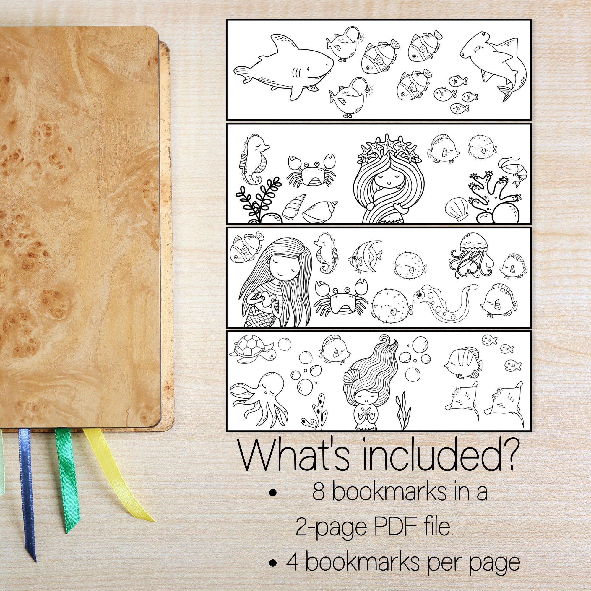 Color Your Own Bookmarks, Mermaid Party Favors, Reading Rewards ...
