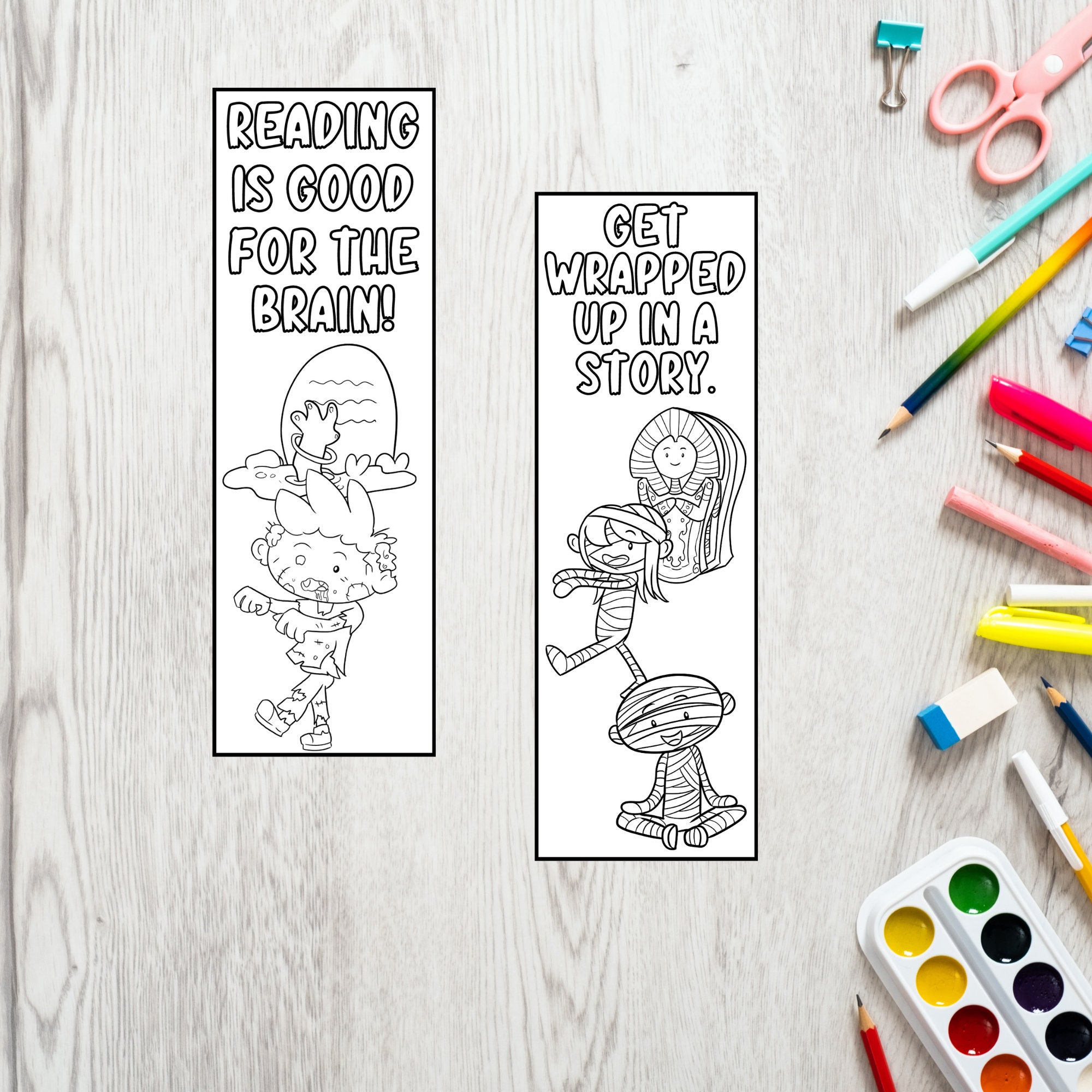 Halloween Bookmarks to Color, Halloween Party Favors, Halloween Lover ...