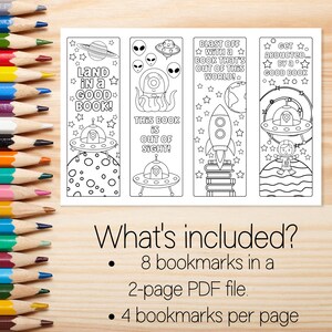 Space Bookmark, Printable Bookmarks for Kids, Space Party Favors ...