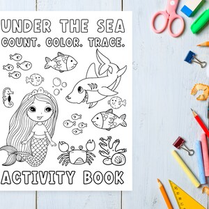 Math Activity Book, Ocean Coloring Book, Counting Worksheets, Number ...