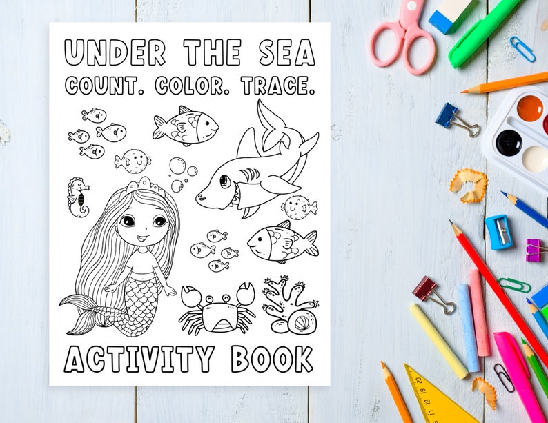 Math Activity Book, Ocean Coloring Book, Counting Worksheets, Number ...