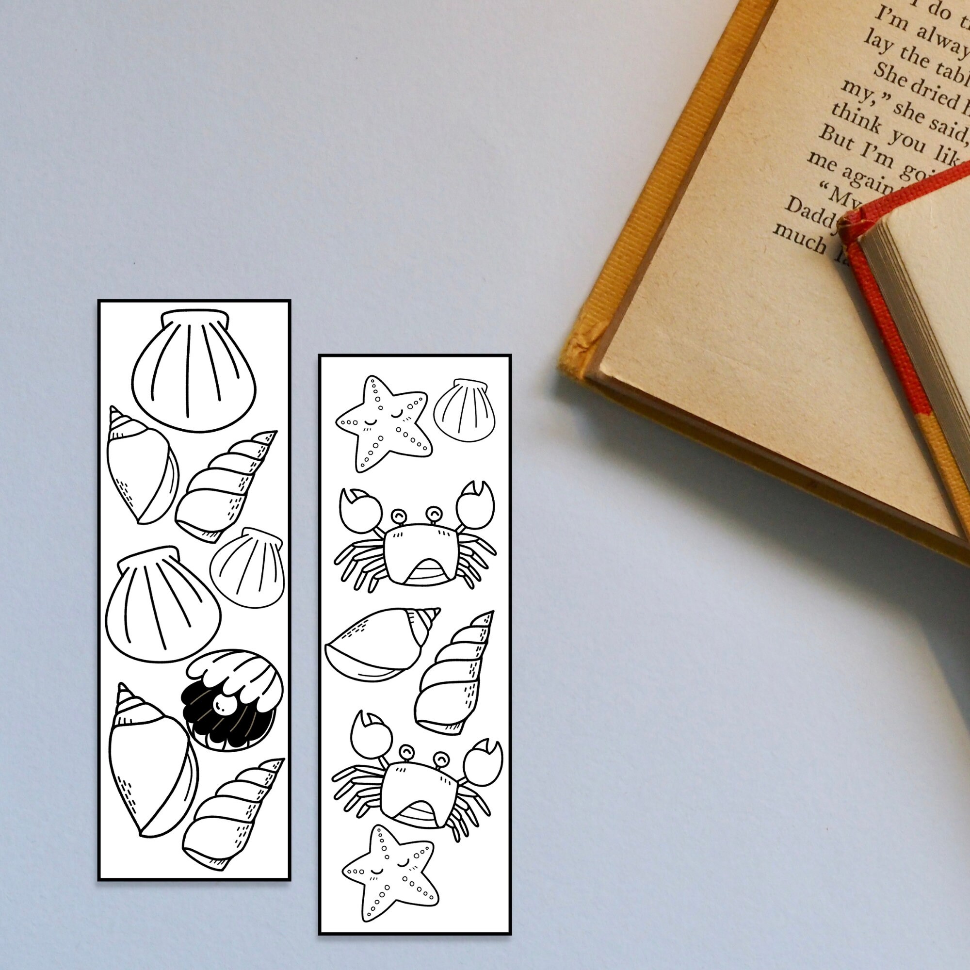 Ocean Bookmarks, Sea Coloring Bookmarks, Cheap Party Favors, Gifts ...