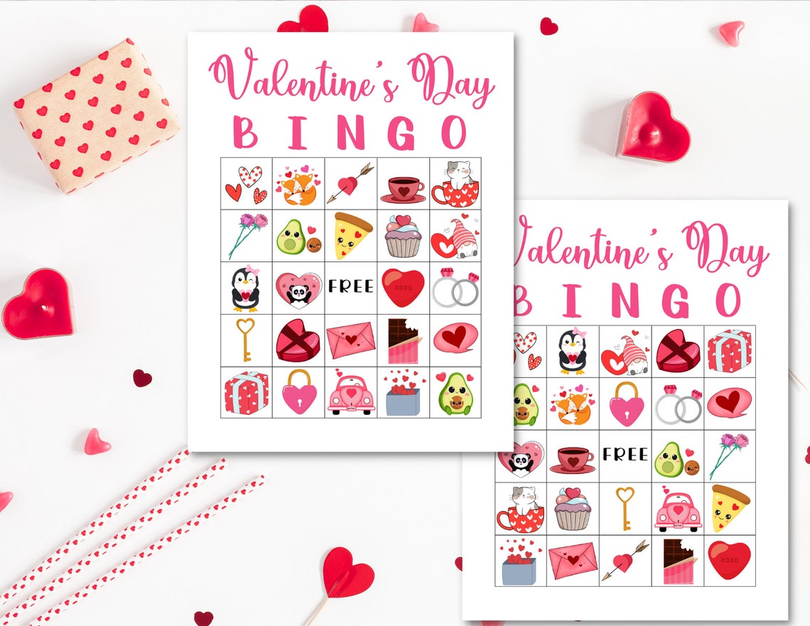 Valentine Bingo for Kids Valentines Day Printable Game - Etsy