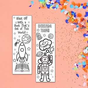 Coloring Bookmarks for Kids, Astronaut Party Favors, Space Gifts for ...