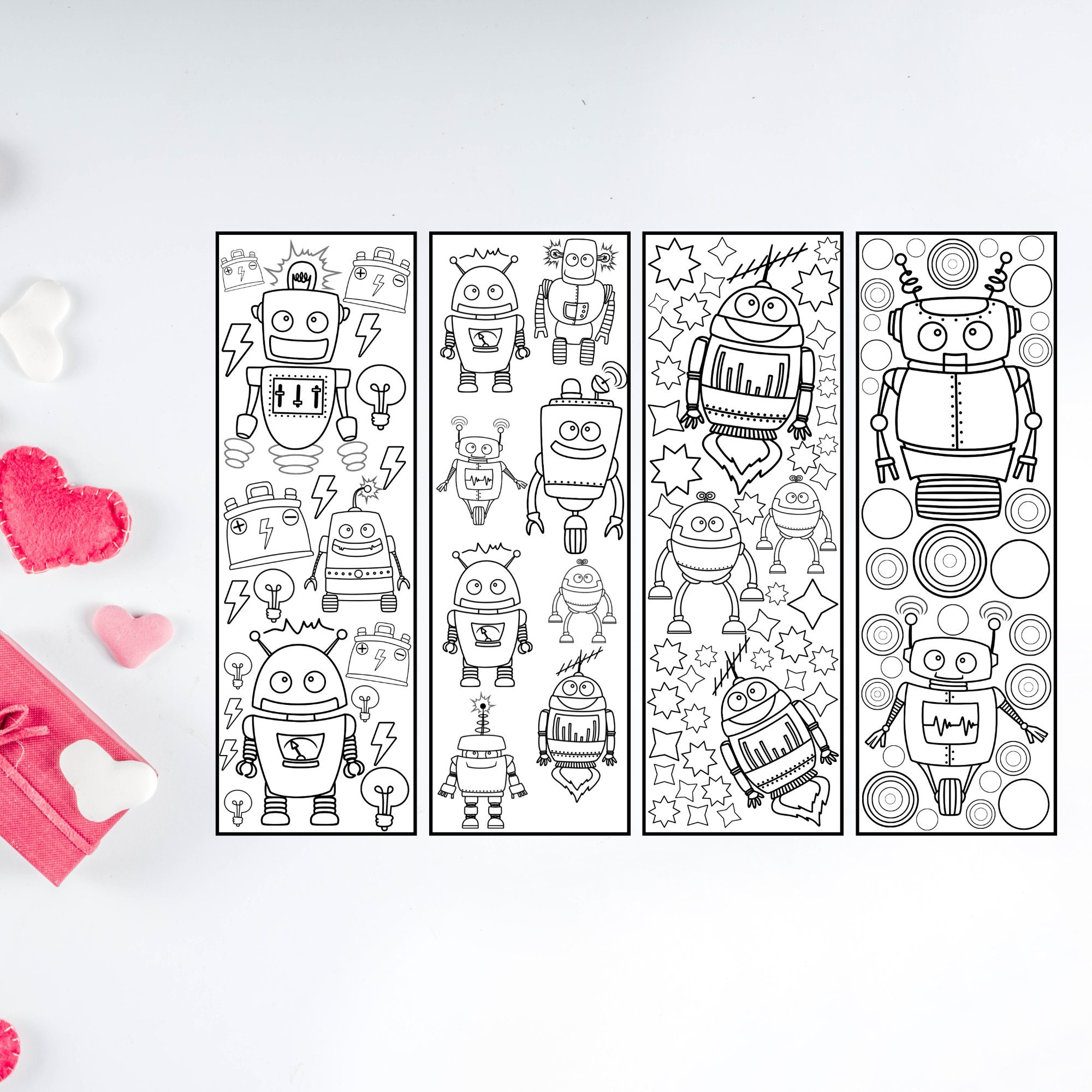 Robot Party Favor, Printable Bookmarks to Color, Reading Rewards for ...