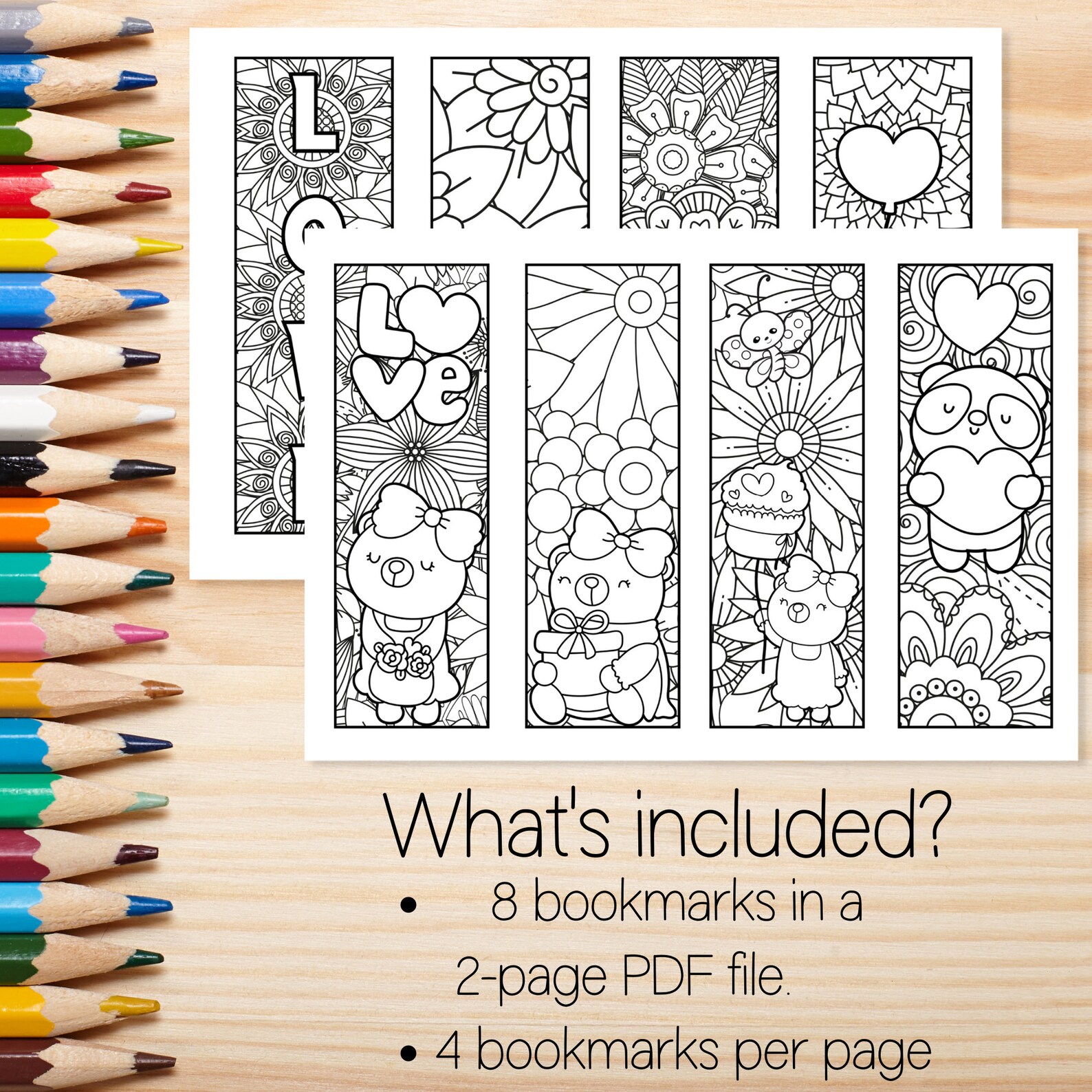 Printable Bookmark to Color, Cheap Gifts for Her, Animal Coloring Pages ...