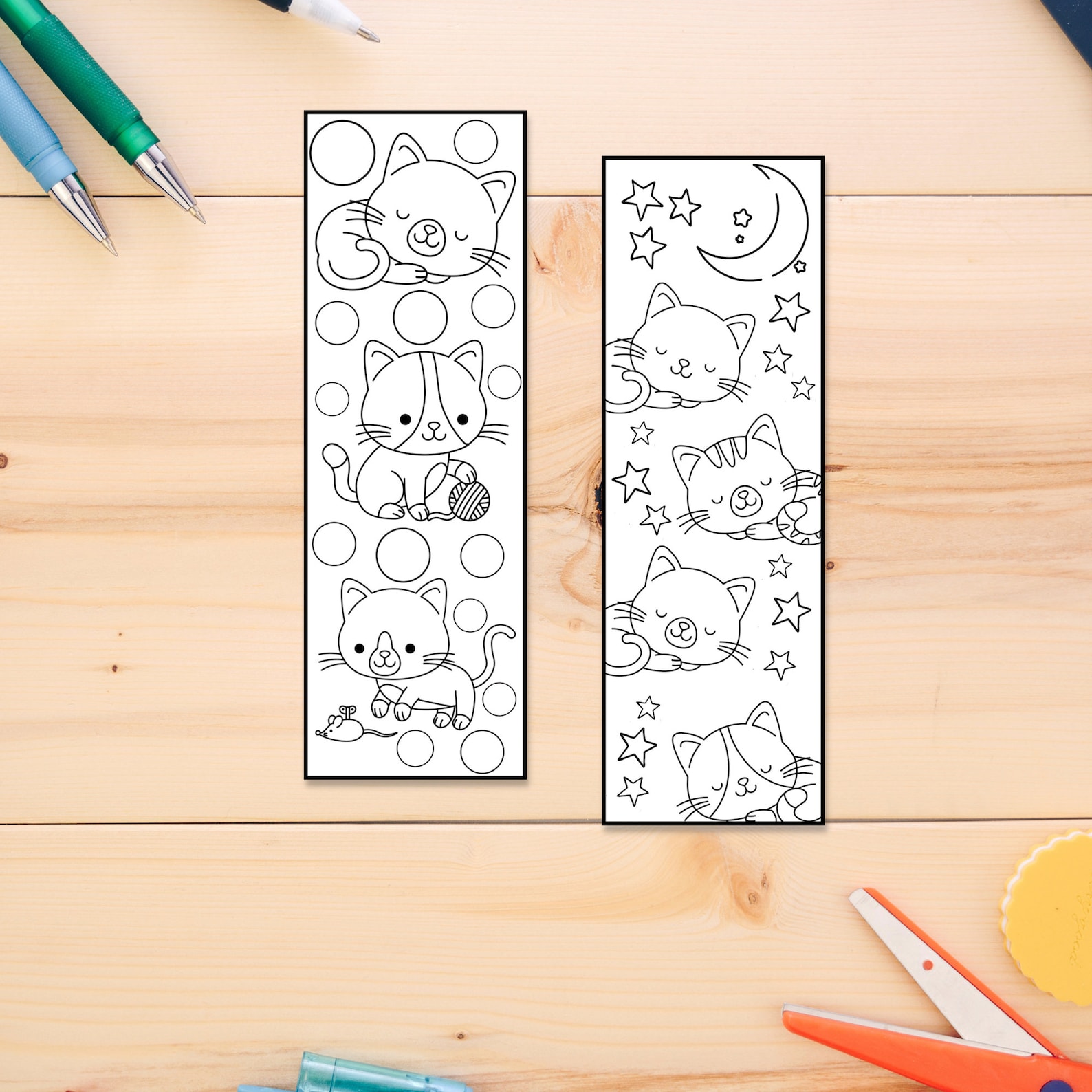 Kitten Bookmark, Coloring Bookmarks, Cat Lover Gift for Kids, Classroom ...