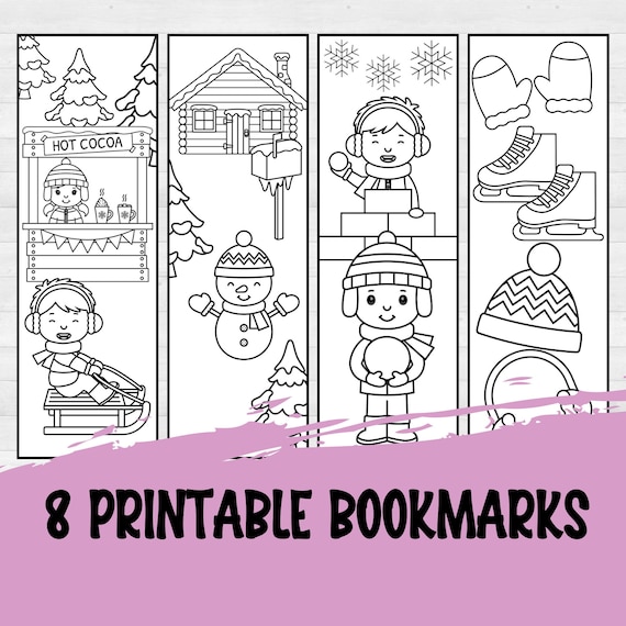 Winter Bookmarks to Color Student Gifts From Teacher - Etsy