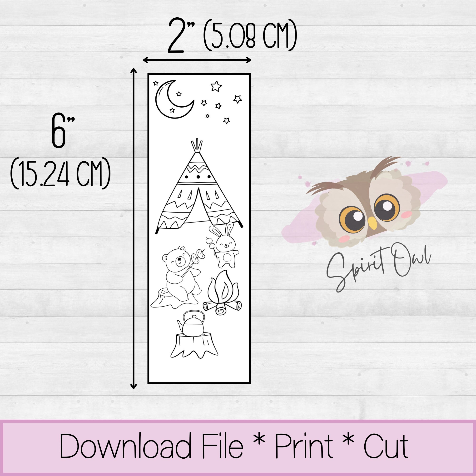 Camping Bookmarks to Color, Woodland Party Favor, Classroom Gifts ...