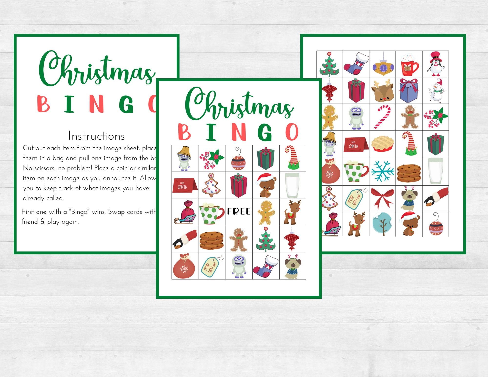 Christmas Bingo Printable, Classroom Games, Printable Christmas Games ...