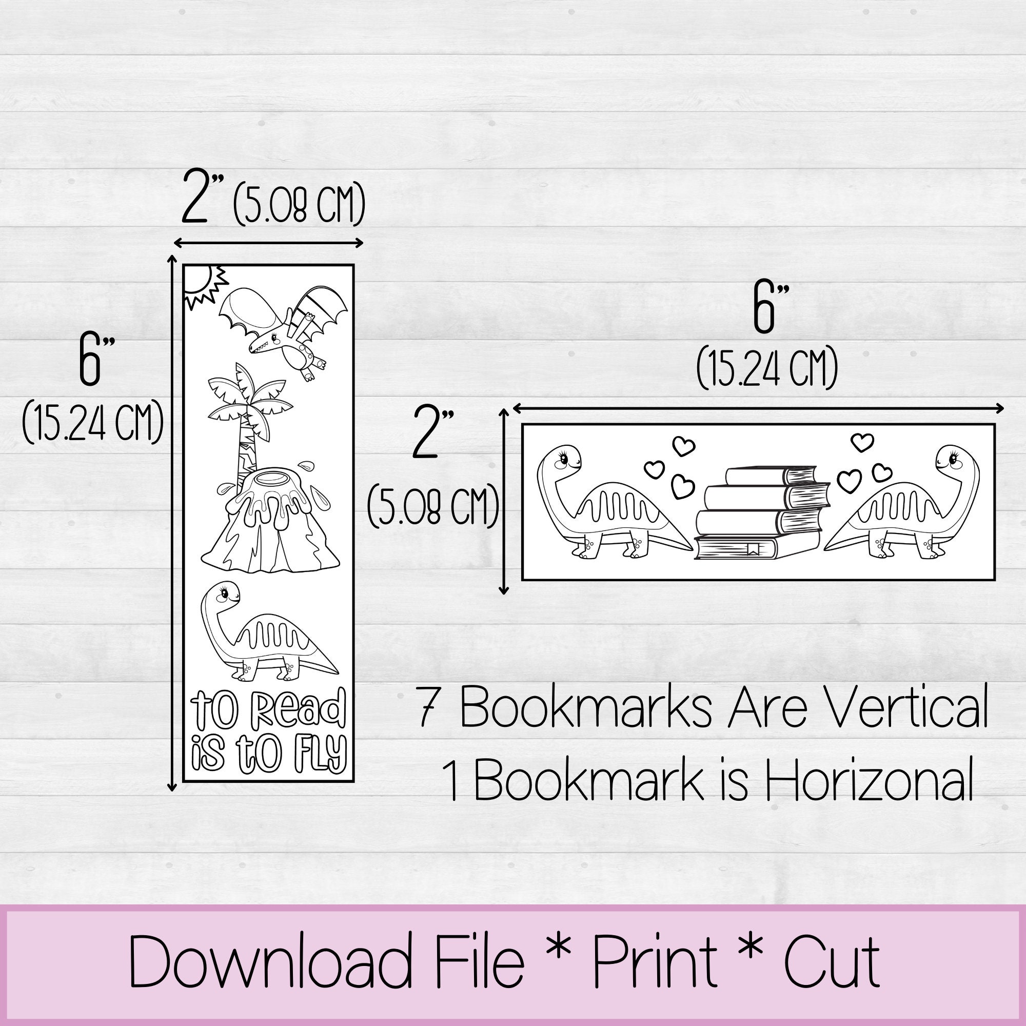 Dinosaur Bookmark Printable, Dinosaur Gifts for Kids, Bookmarks for ...