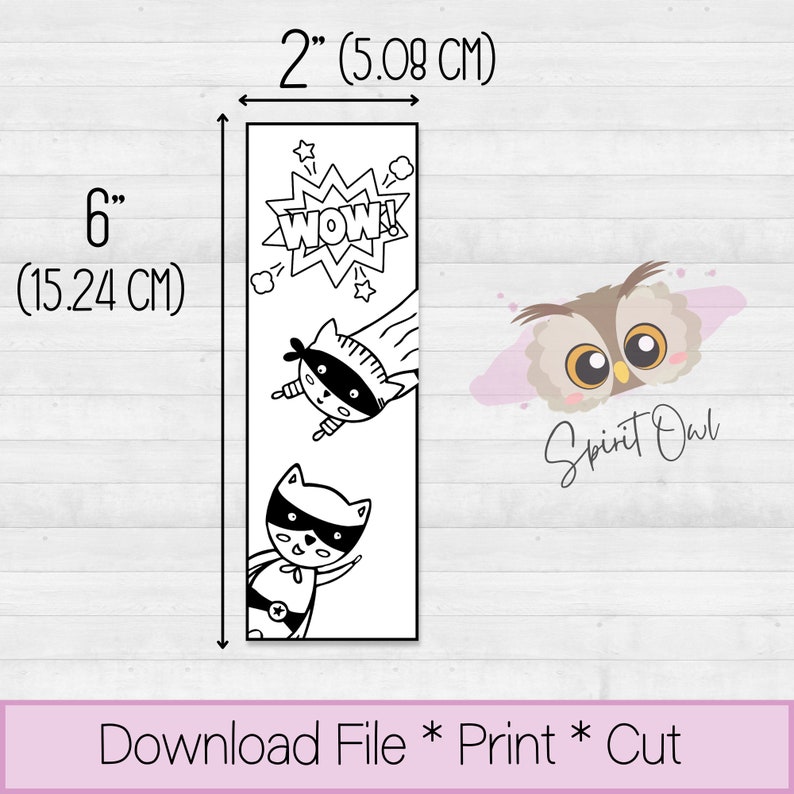 Bookmarks to Color, Superhero Party Favors, Cat Lover Gifts, Reading ...