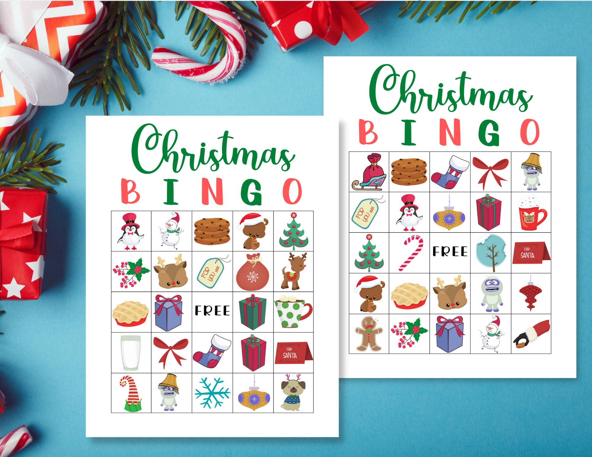 Christmas Bingo Printable, Classroom Games, Printable Christmas Games ...