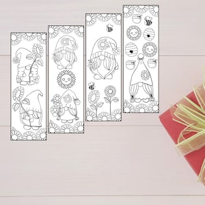 Sunflower Gnome, Bookmarks to Color, Gifts for Gnome Lover, Under 5 ...