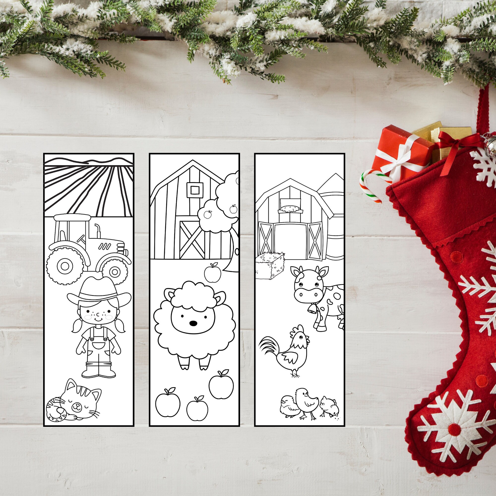 Farm Bookmarks to Color, Barnyard Party Favors, Cheap Gifts for ...