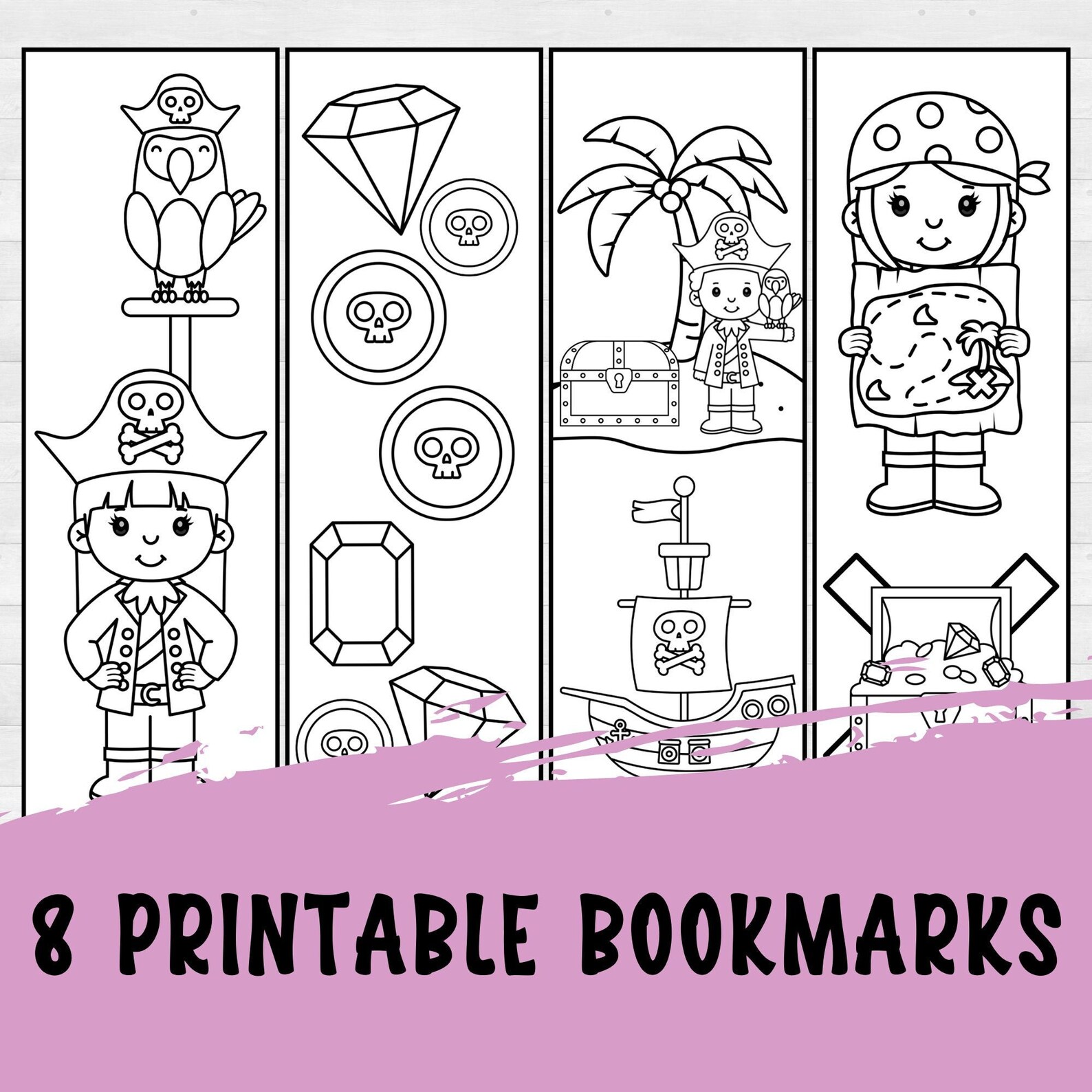 Bookmarks to Color, Pirate Gifts for Kids, Cheap Party Favors, Reading ...