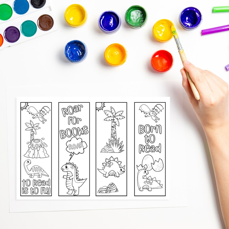 Dinosaur Bookmark Printable, Dinosaur Gifts for Kids, Bookmarks for ...