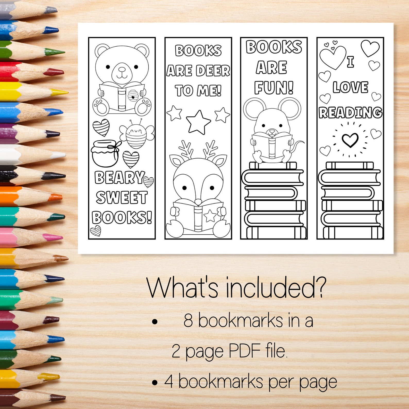 Woodland Animal Coloring Pages, Bookmarks to Color, Reading Rewards ...