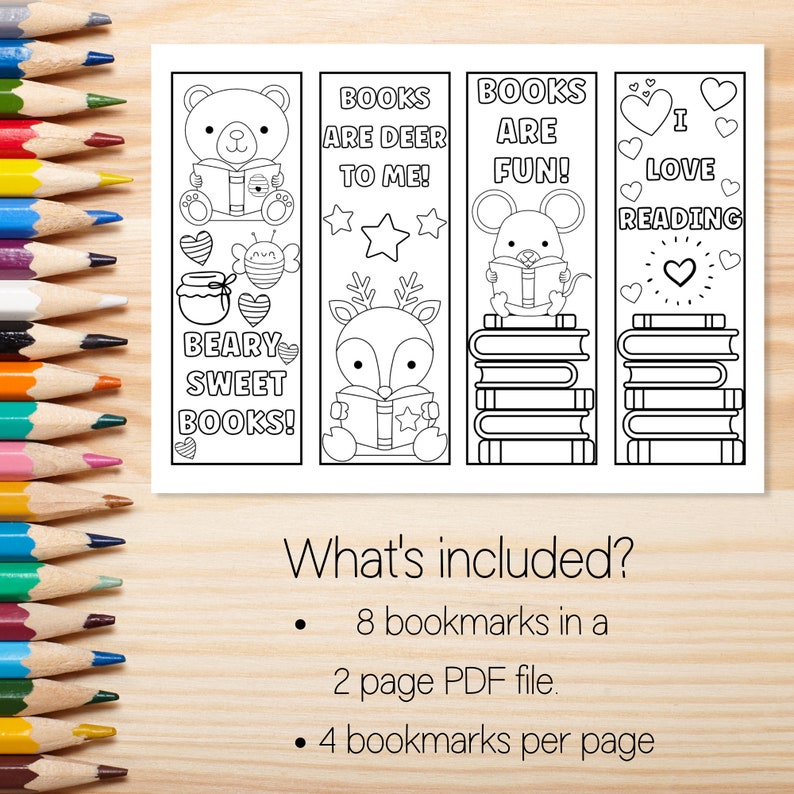 Woodland Animal Coloring Pages, Bookmarks to Color, Reading Rewards ...