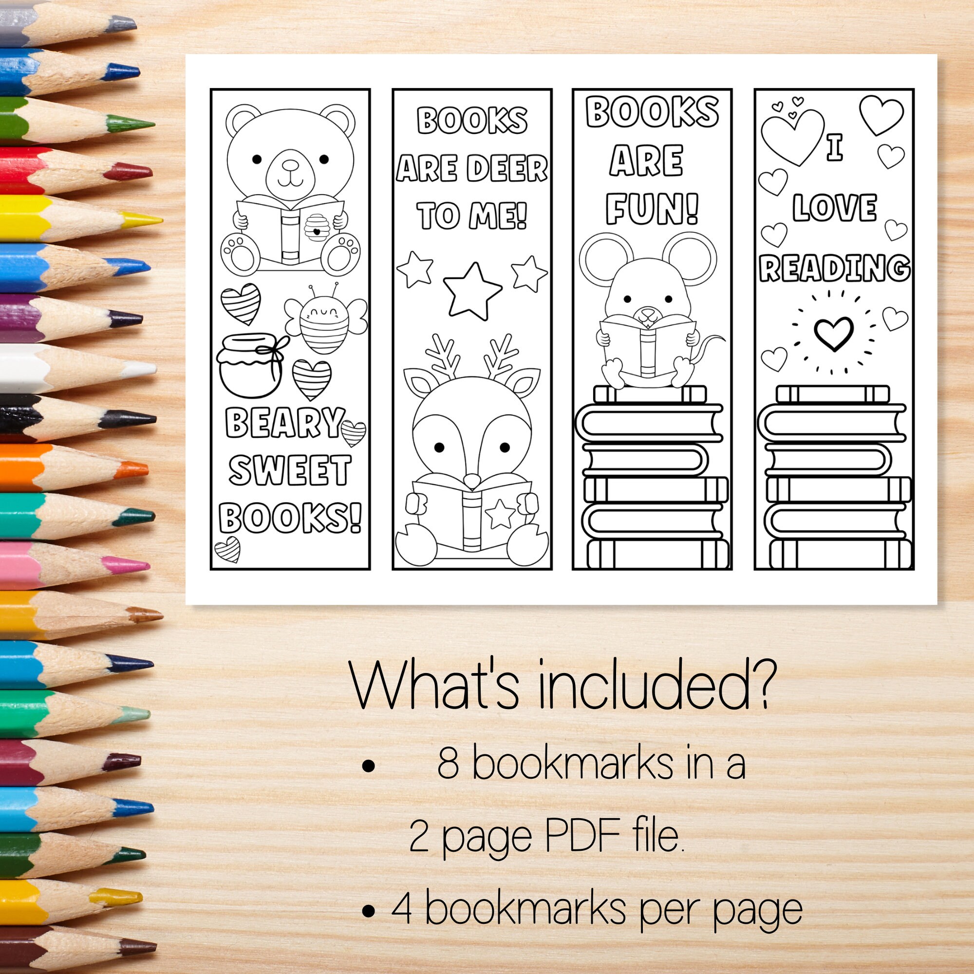 Woodland Animal Coloring Pages, Bookmarks to Color, Reading Rewards ...